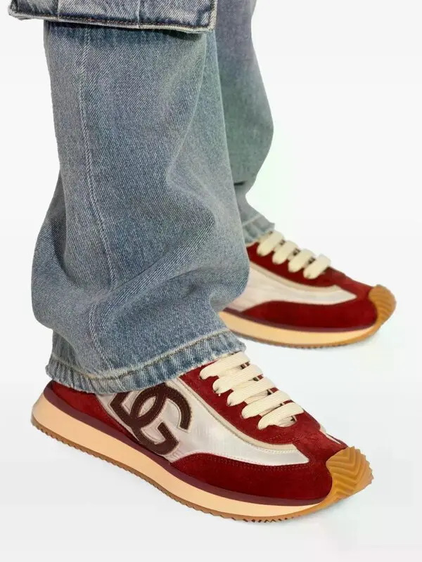 Dolce & Gabbana Logo Suede Trainers - Red