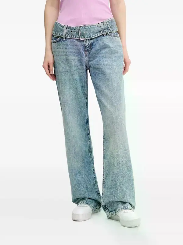 Hugo Belted Flared-leg Jeans