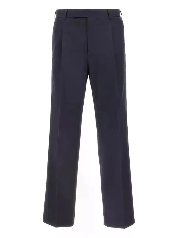PT TORINO Single-pleat Wool Trousers - Blue