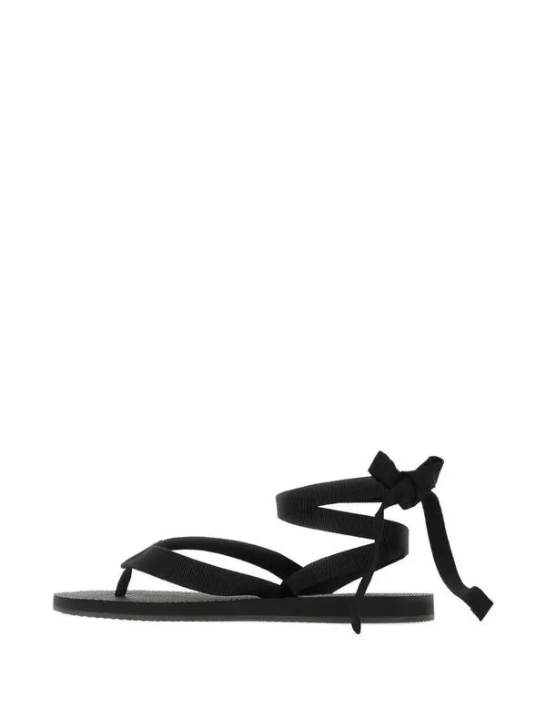 THE ROW Flat Sandals With Ribbon Fastening