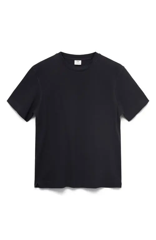 Mango Solid Cotton T-shirt - Navy