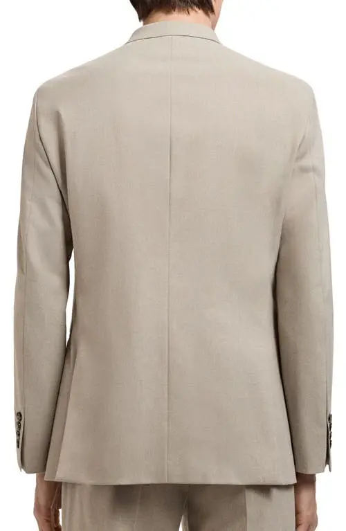 Mango Slim Fit Double Breasted Blazer - Beige