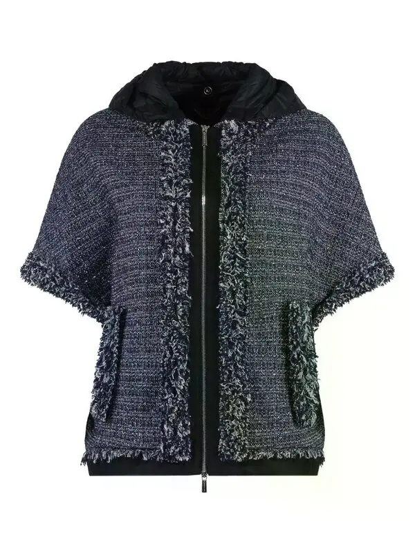 MOORER Bouclé Tweed Hooded Jacket