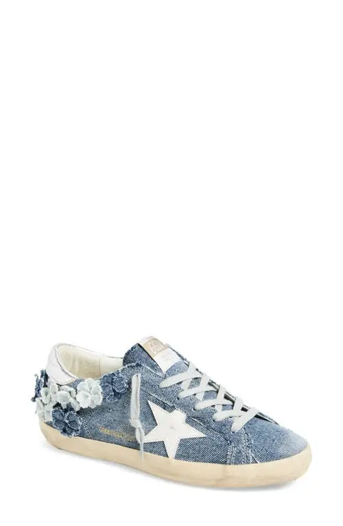 GOLDEN GOOSE Super-star Private Edition Sneaker - Denim/white/silver