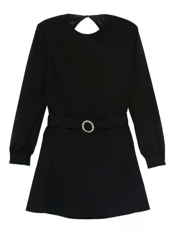 Saint Laurent Embellished-belt Mini Dress - Black