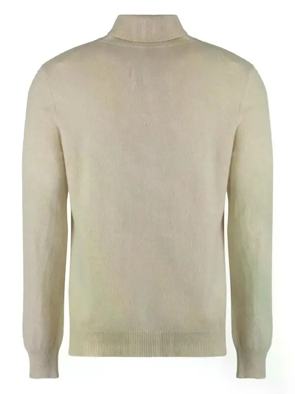 MOORER Ribbed Turtleneck Pullover - Neutrals