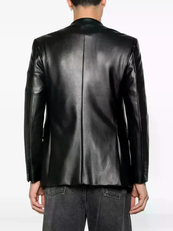 REVERES 1949 Double-breasted Leather Jacket - Black