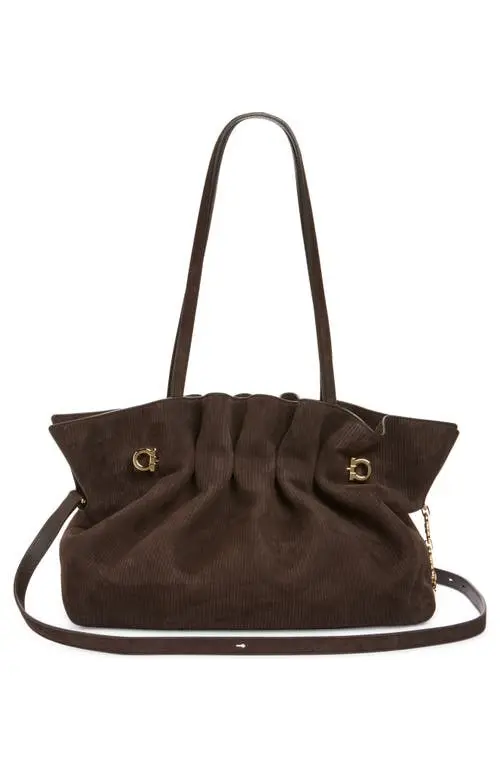 FERRAGAMO Medium Gancio Piercing Shoulder Bag - Testa Di Moro