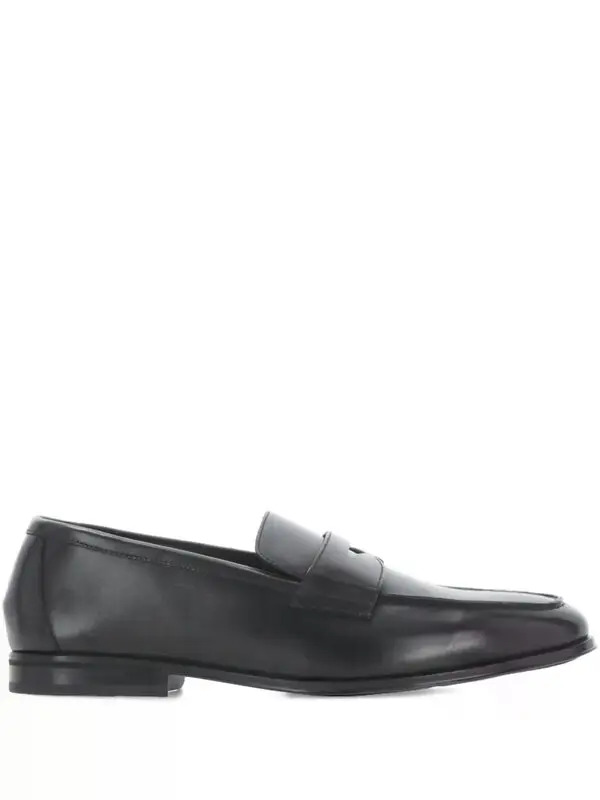 DOUCAL'S Penny Leather Loafers - Black