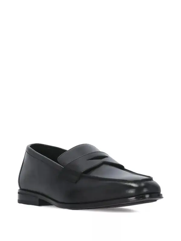 DOUCAL'S Penny Leather Loafers - Black