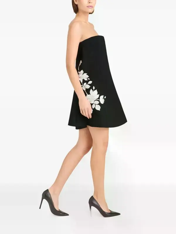 Cinq À Sept Irla Floral-embroidered Strapless Dress