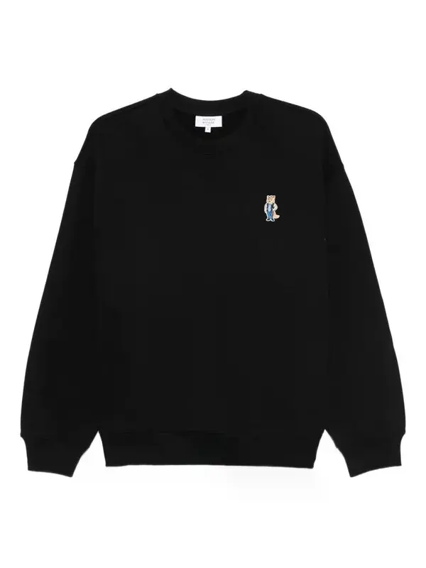 Maison Kitsuné Fox-embroidered Cotton Sweatshirt - Black