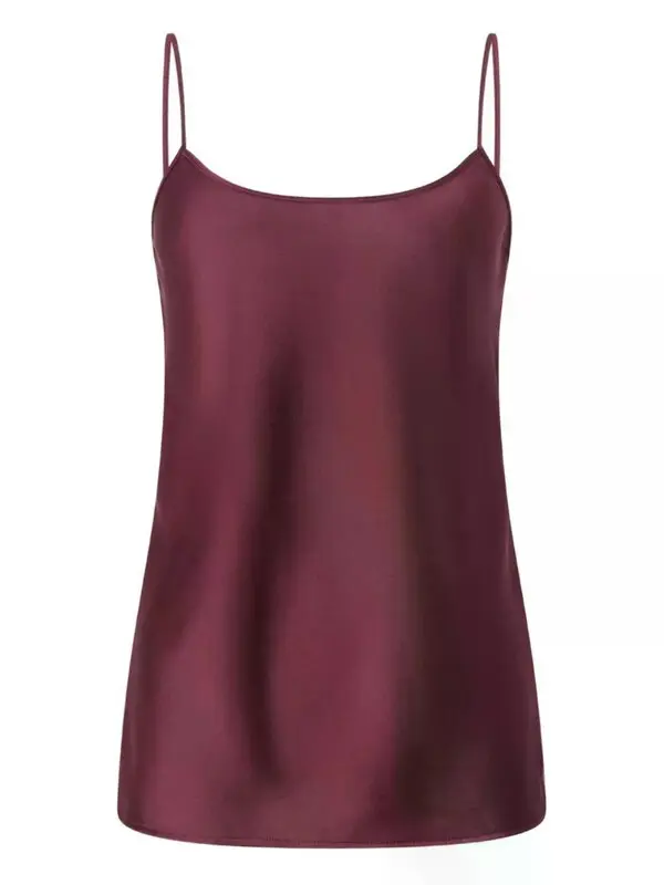 GENNY Satin Spaghetti-strap Top - Red