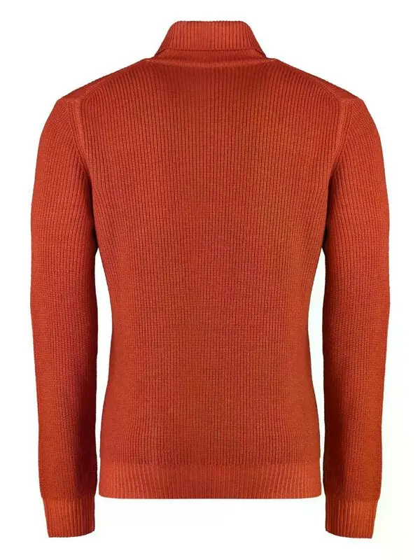 MOORER Ribbed Turtleneck Sweater - Orange