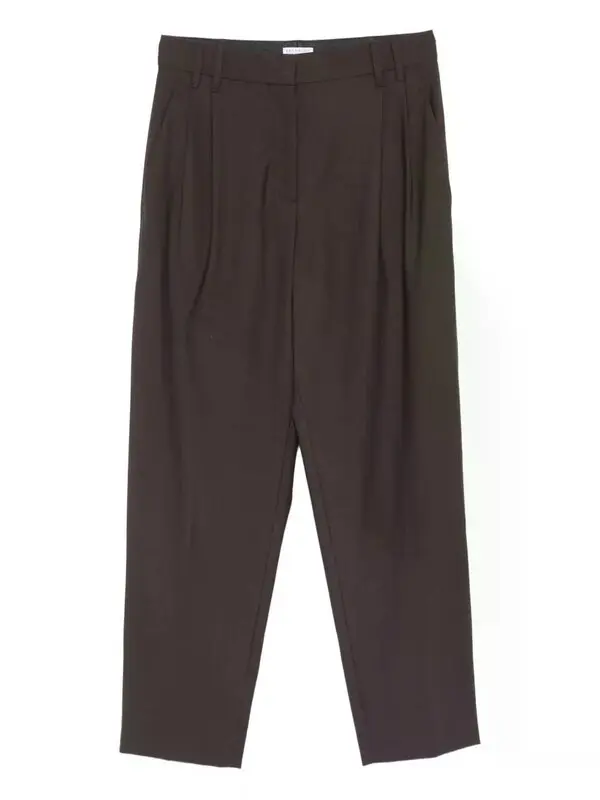 Brunello Cucinelli Pleated Wool Straight Trousers