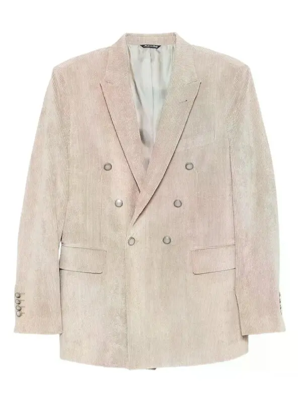 REVERES 1949 Corduroy Double-breasted Jacket - Neutrals