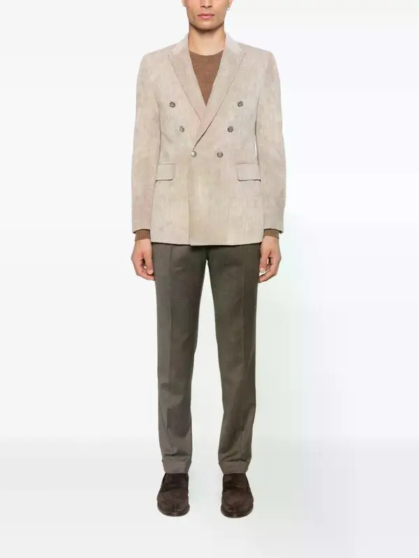 REVERES 1949 Corduroy Double-breasted Jacket - Neutrals
