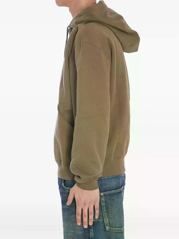 Saint Laurent Logo-embroidered Hoodie - Green