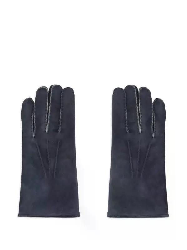 MOORER Sheepskin Leather Gloves - Blue