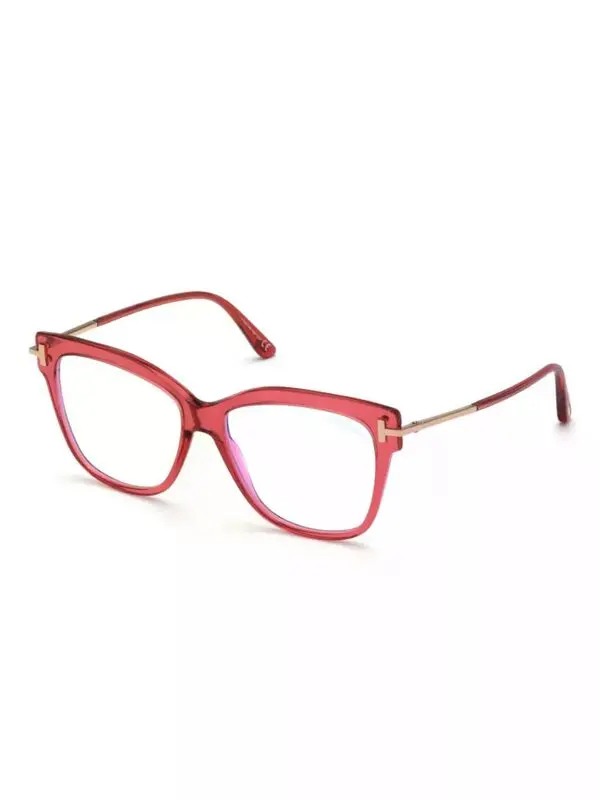 TOM FORD Square Frame Glasses - Red