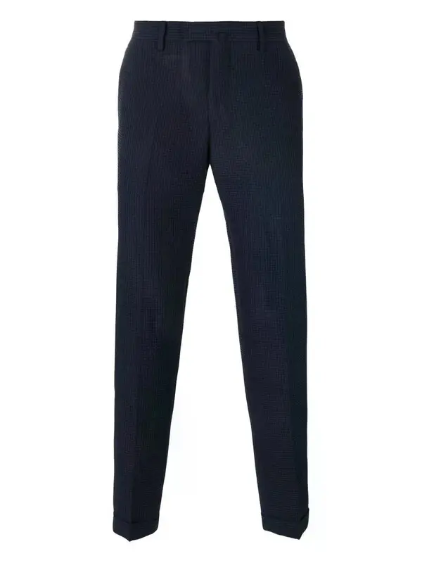 BRIGLIA 1949 Checked Wool Canvas Trousers