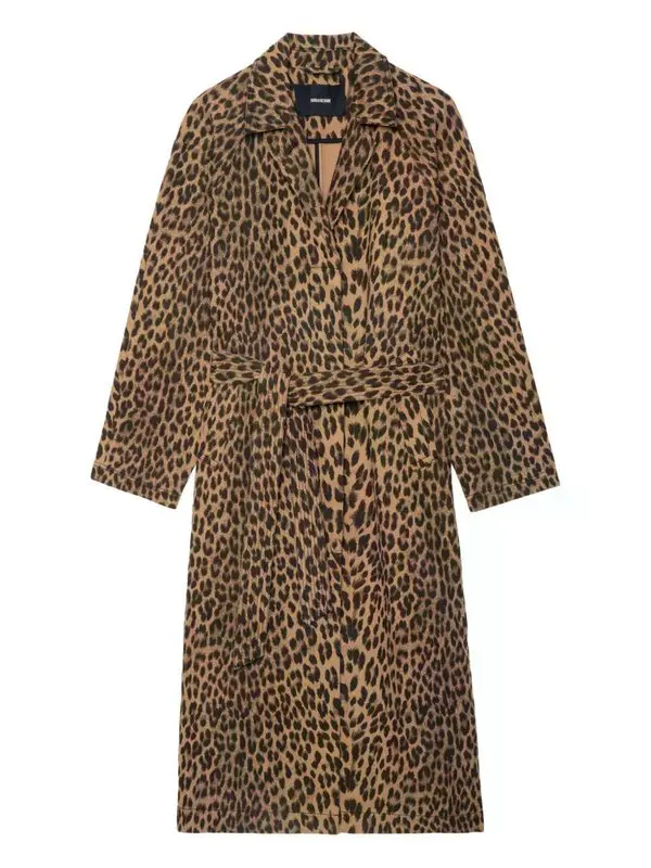 Zadig&Voltaire Leopard Print Belted Coat