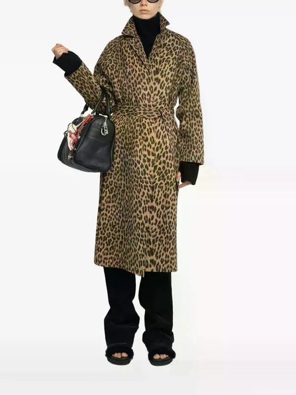Zadig&Voltaire Leopard Print Belted Coat - Neutrals