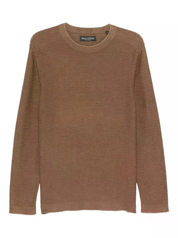 Marc O'polo Ribbed Crew-neck Jumper - Brown