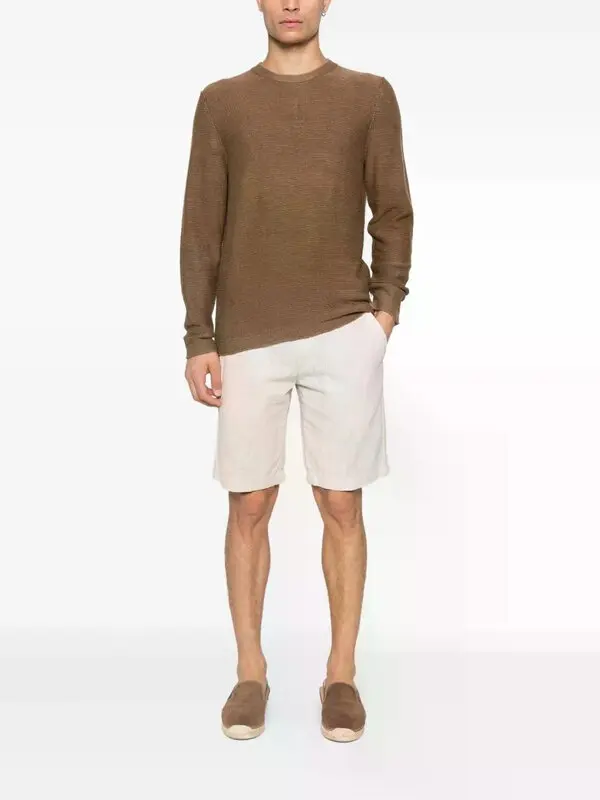 Marc O'polo Ribbed Crew-neck Jumper - Brown