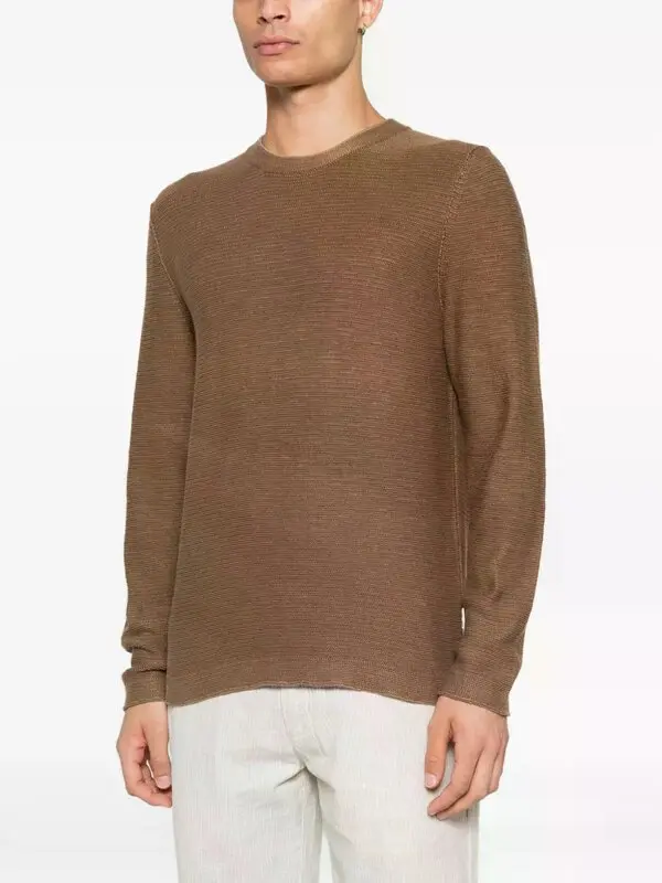 Marc O'polo Ribbed Crew-neck Jumper - Brown