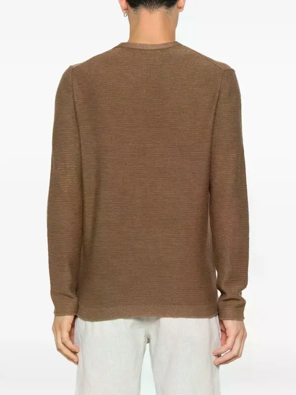 Marc O'polo Ribbed Crew-neck Jumper - Brown