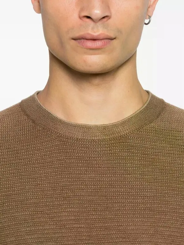 Marc O'polo Ribbed Crew-neck Jumper - Brown