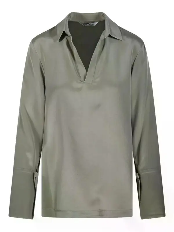 Max Mara V-neck Long-sleeve Blouse - Green
