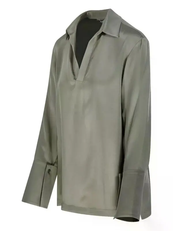 Max Mara V-neck Long-sleeve Blouse - Green