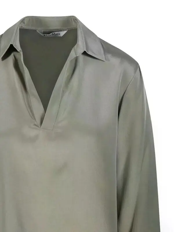Max Mara V-neck Long-sleeve Blouse - Green