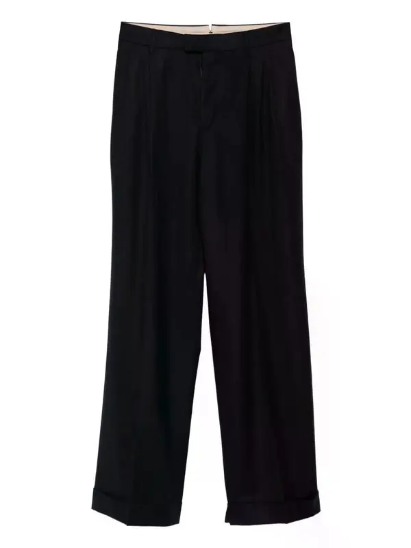BERWICH Pleated Straight-leg Trousers - Blue