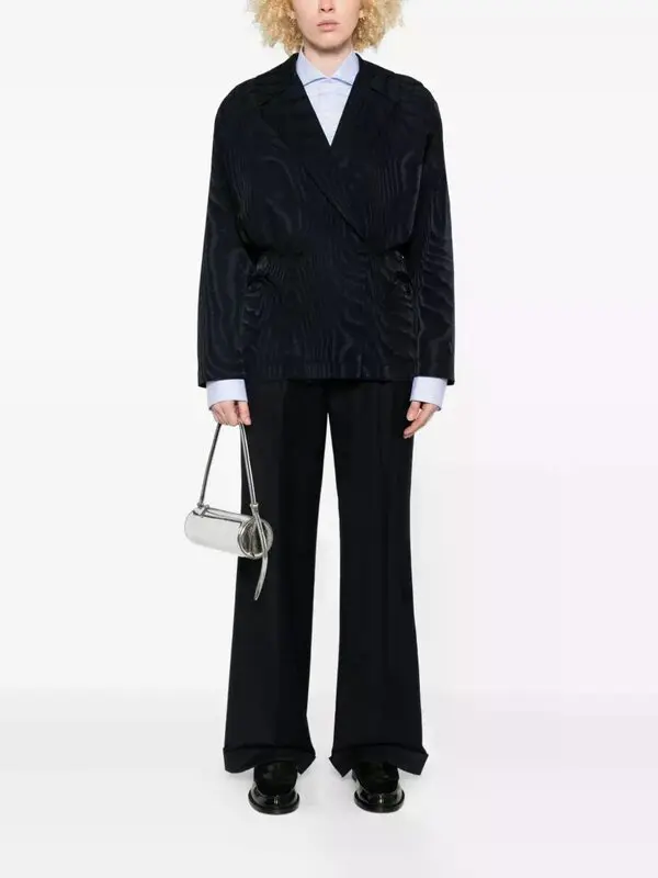 BERWICH Pleated Straight-leg Trousers - Blue