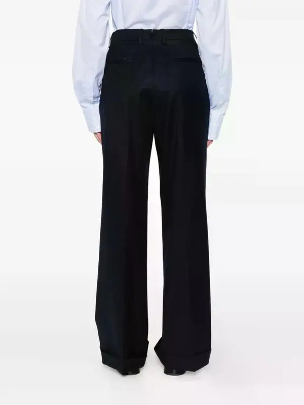 BERWICH Pleated Straight-leg Trousers - Blue