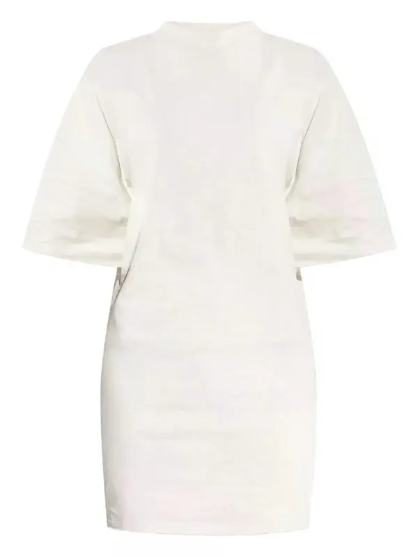 Balenciaga Short Sleeve T-shirt Mini Dress - Neutrals