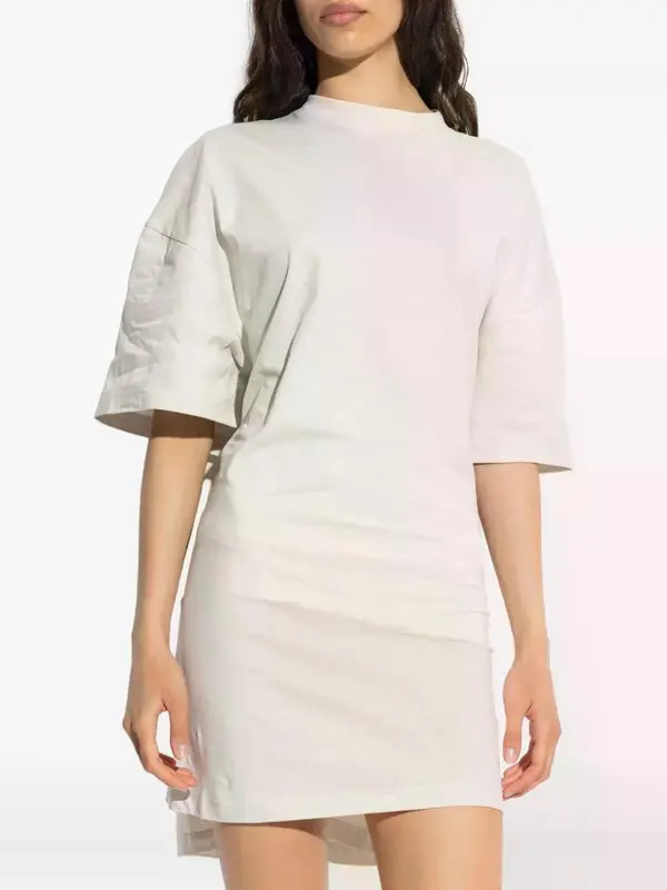 Balenciaga Short Sleeve T-shirt Mini Dress - Neutrals