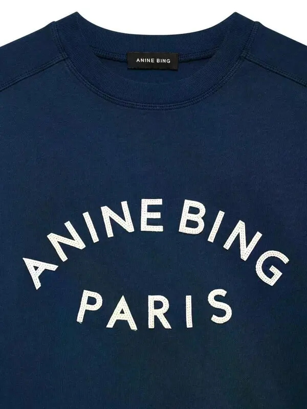 ANINE BING Jaylin Logo-print T-shirt - Blue