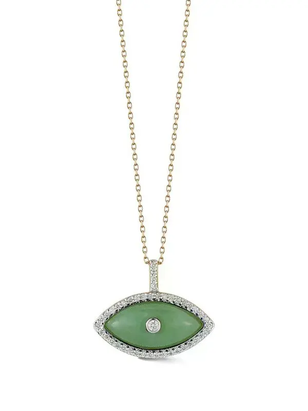 Mateo Eve Jade Diamond Necklace - Green
