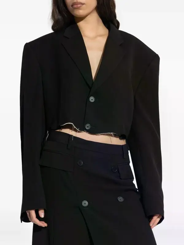 Balenciaga Single-breasted Blazer With Frayed Hem
