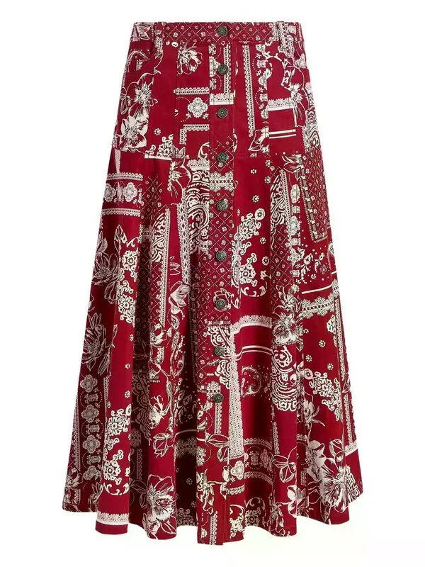 Cinq À Sept Paisley-print Pleated Skirt