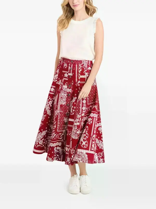 Cinq À Sept Paisley-print Pleated Skirt