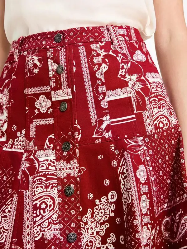 Cinq À Sept Paisley-print Pleated Skirt