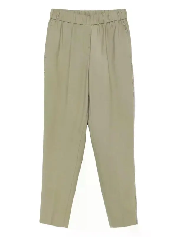 Peserico Elastic-waist Embellished Trousers - Green