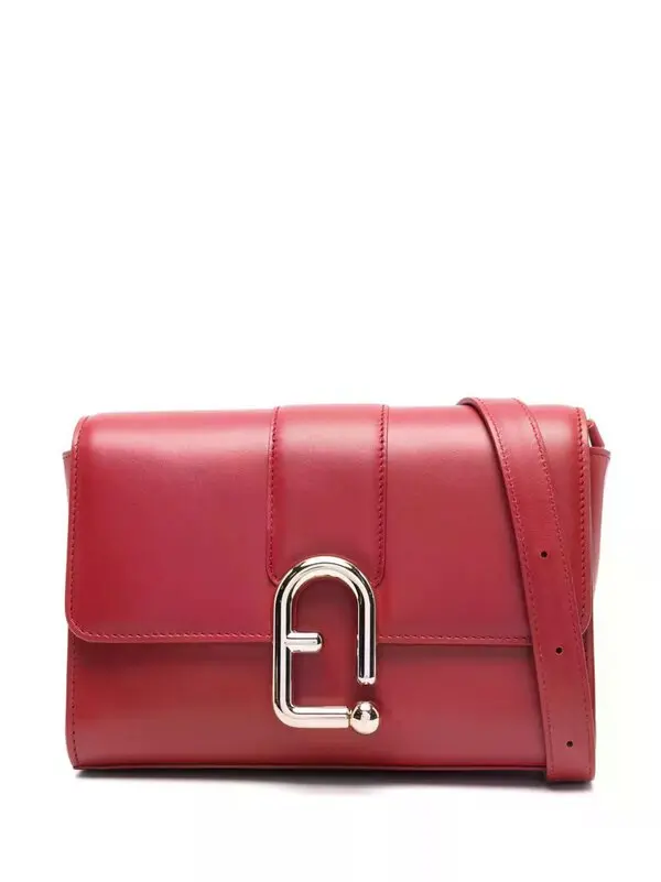 Furla Small Leather Satchel With Clasp Detail - Red