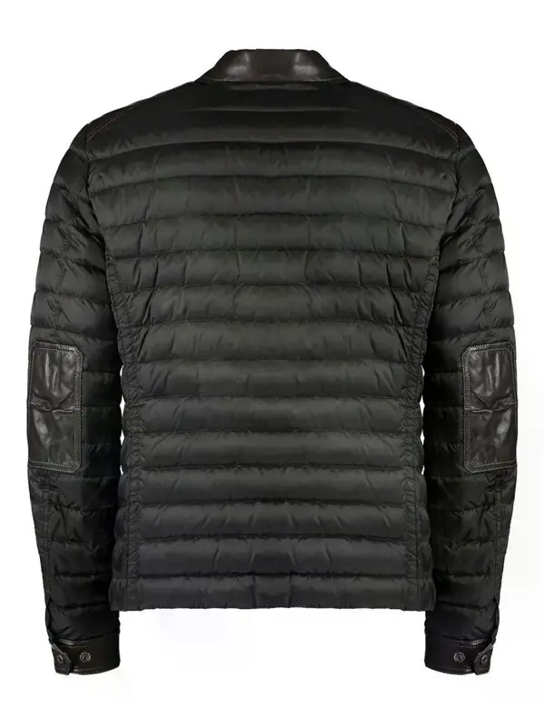 MOORER Padded Jacket With Front Pockets - Brown
