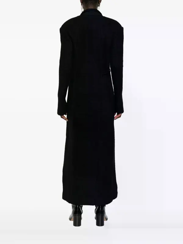 YEHUAFAN Textured Wool Blend Coat